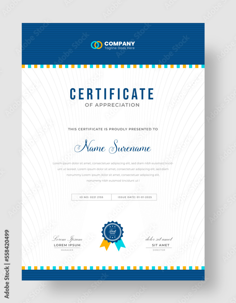 Abstract Clean professional certificate of appreciation template ...