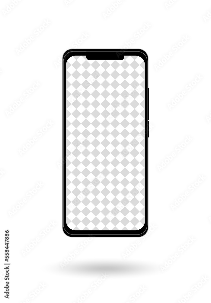 Realistic smartphone mockup. Cellphone frame with transparent blank ...