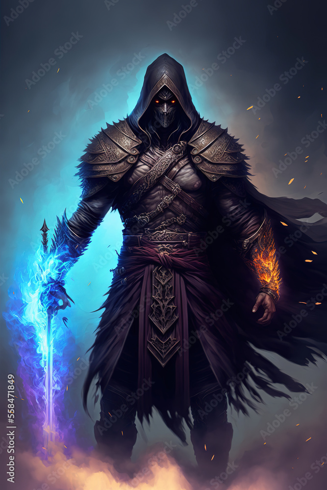 Magic warrior, dark fantasy, full body concept, game character, art ...