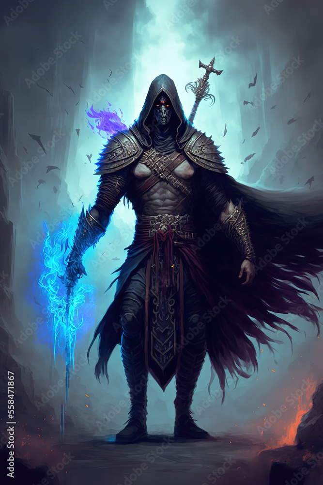 Magic warrior, dark fantasy, full body concept, game character, art ...