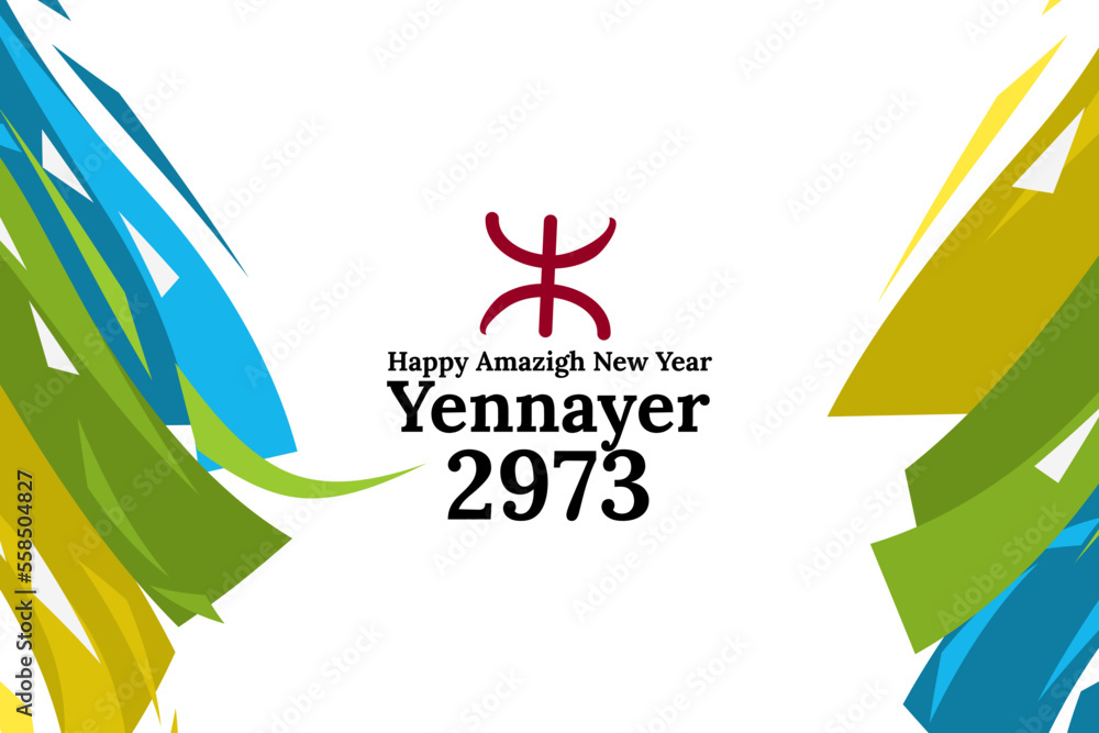 Image vectorielle Stock Happy New Amazigh Year. Yennayer 2973. Suitable ...