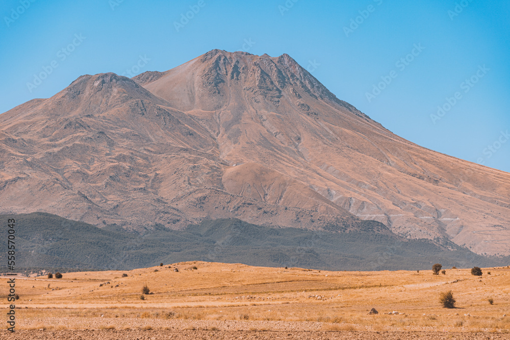 Hasan Dag extinct volcano summit view at autumn time. Travel sights ...