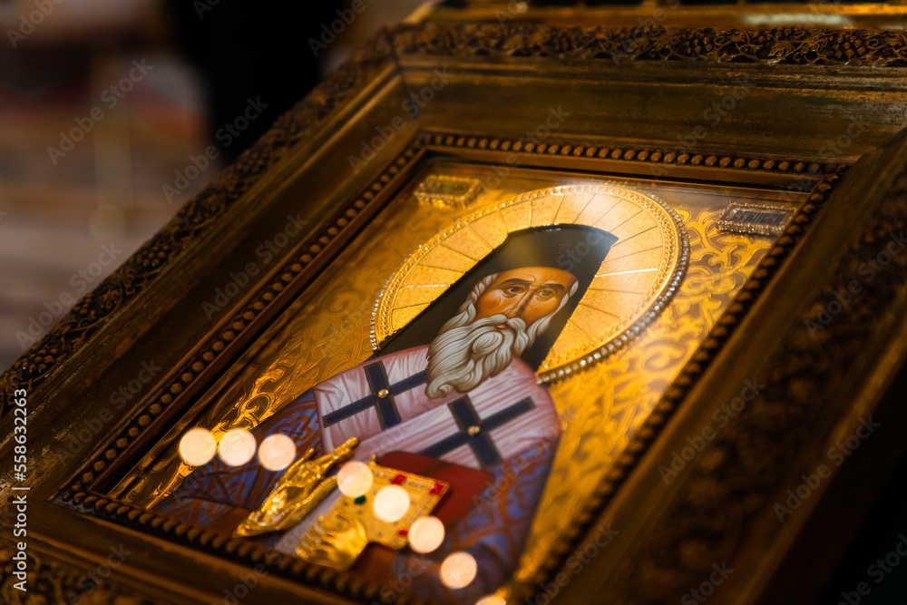 Belgrade, Serbia - December 20, 2022: Icon of Nectarios of Aegina ...