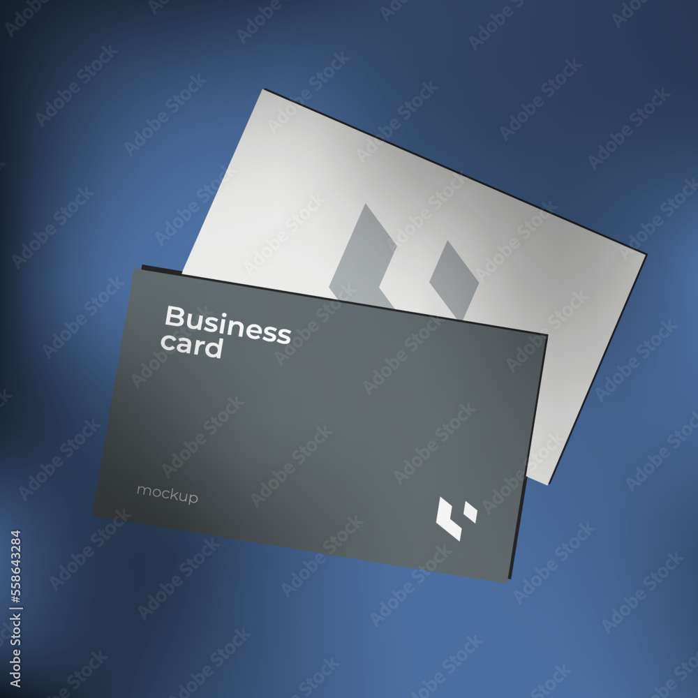 Business cards template realistic vector mockup. Shadow overlay top ...