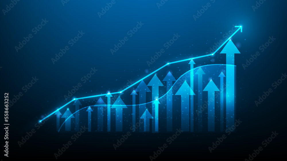 business investment stock chart increase digital technology. vector ...