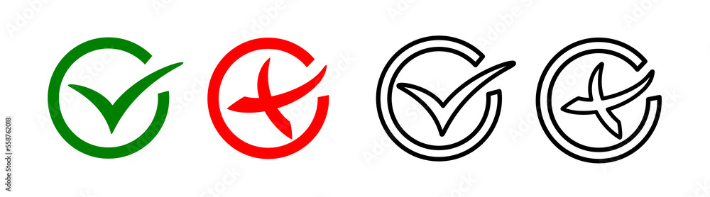 Checkbox checkmark icon vector or confirm false true check mark red ...