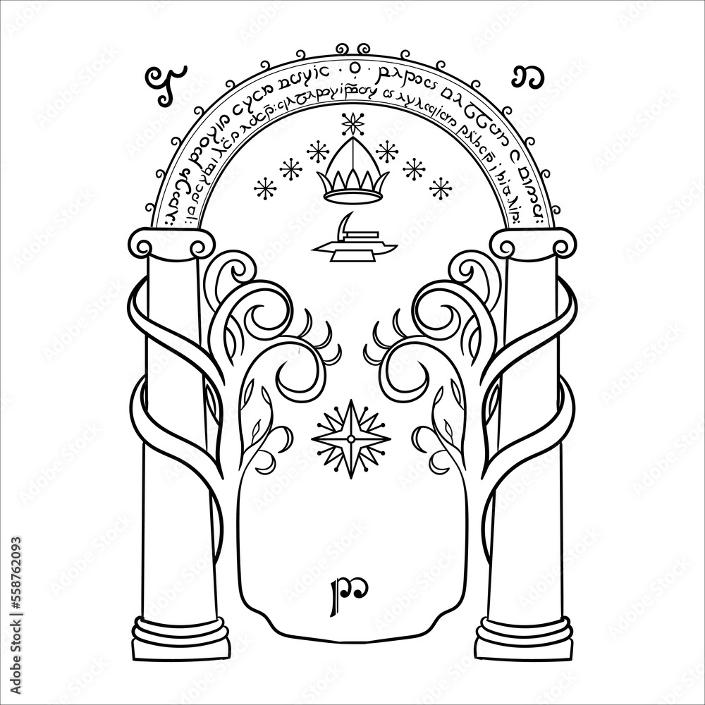 Vector de Stock the Gates of Durin, Lord of Moria. My personal lock ...