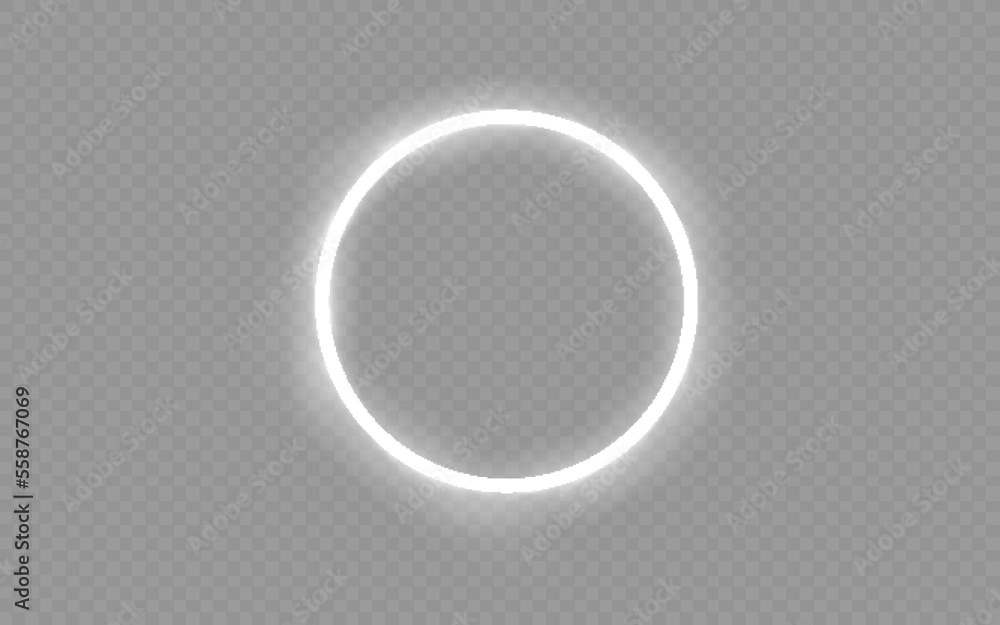 Glowing trail effect on transparent background. Modern magical magic ...