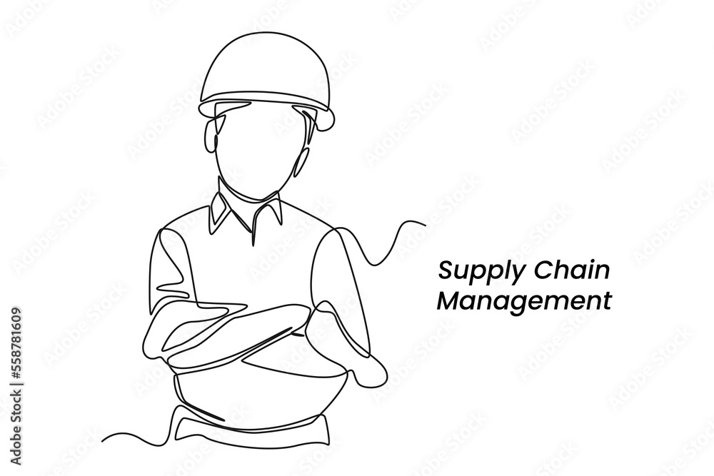 Стоковое векторное изображение «Continuous one line drawing Happy smart ...