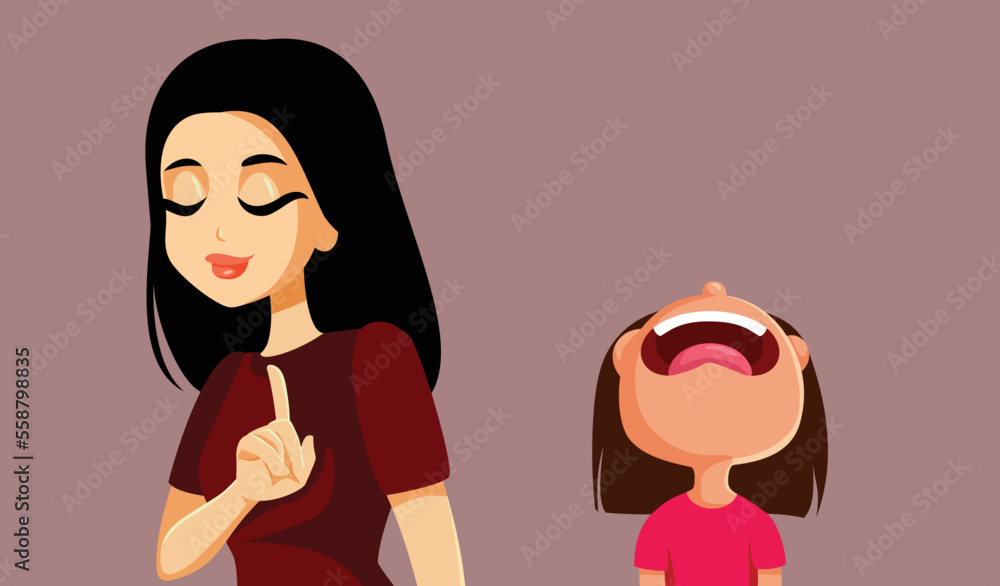 Mother Saying No to her Toddler Tantrum Vector Cartoon Illustration ...