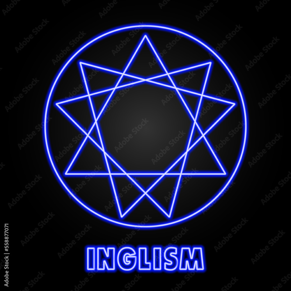 inglism neon sign, modern glowing banner design, colorful modern design ...