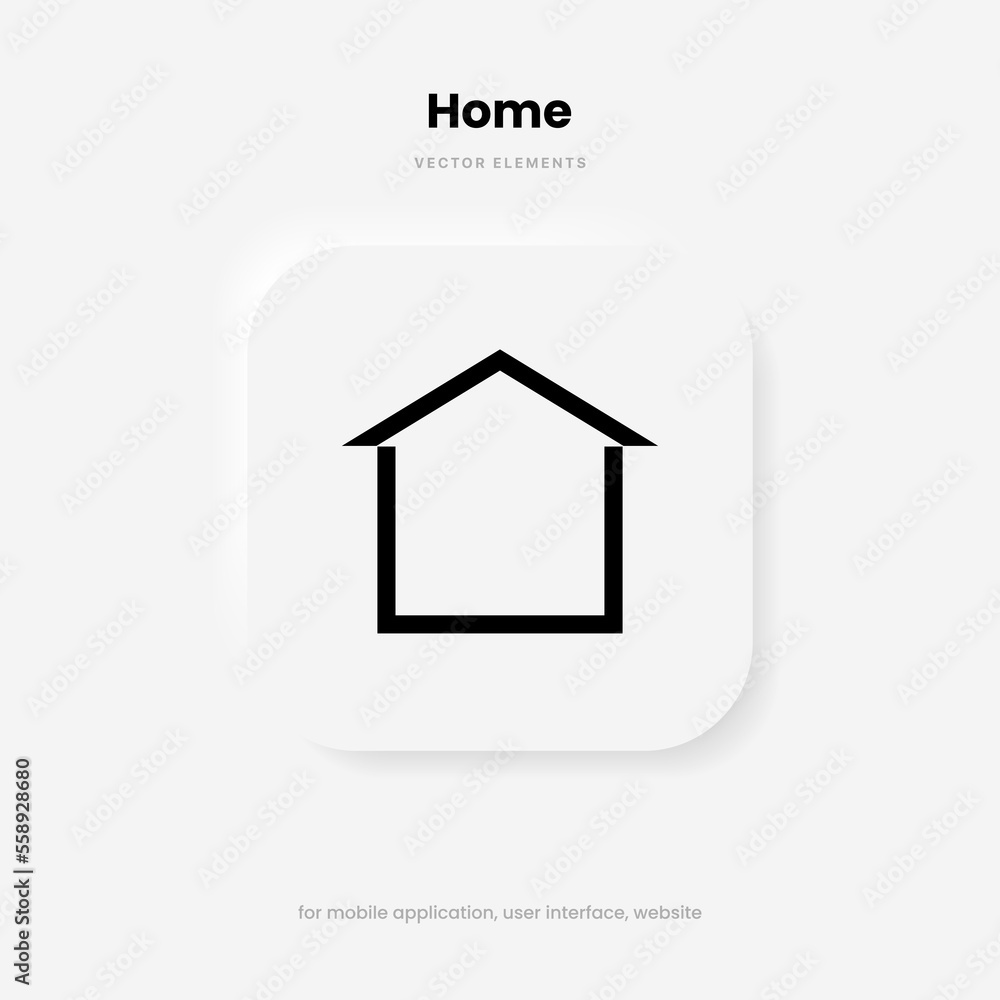 3d minimal modern home, homepage, base, main page, house icon emblem ...