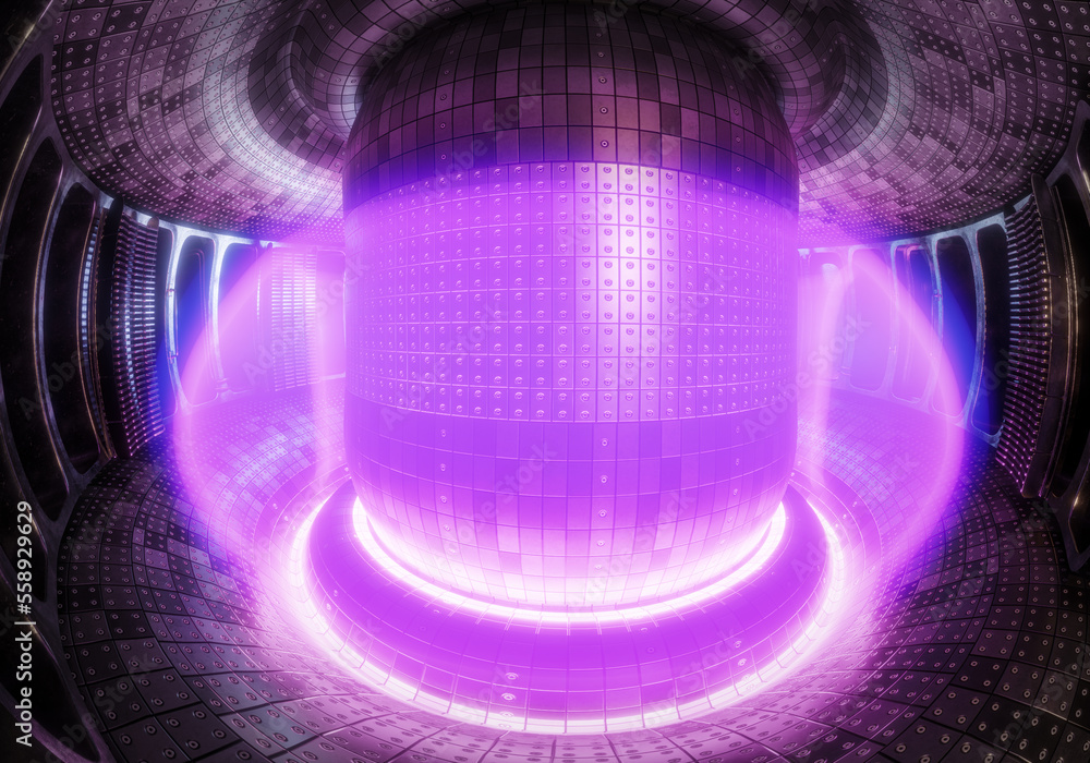 Fusion reactor. Toroidal chamber with a magnetic coil. device for ...