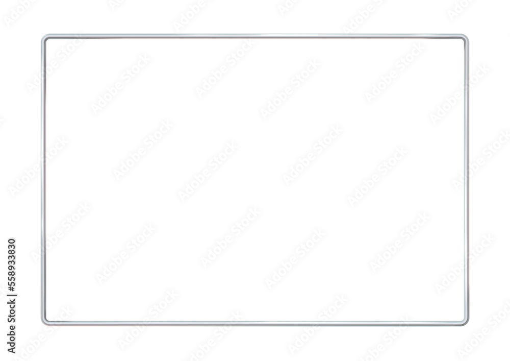 Rectangle realistic frame metal or silver with rounded corners ...