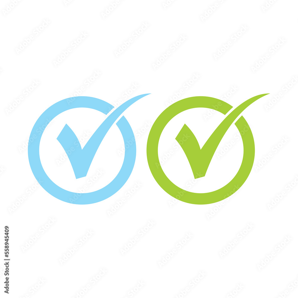Vector de Stock check mark icon in a circle. Check list button icon ...