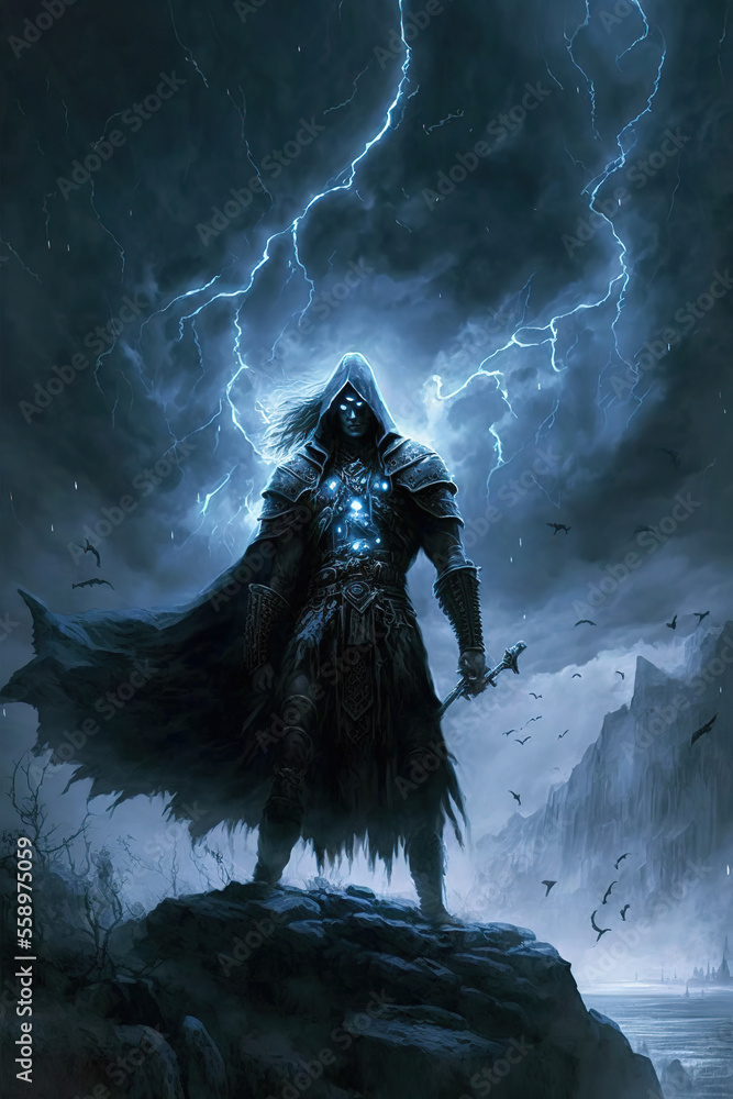 Stock-Illustration „dark fantasy warrior, magic, sci-fi, dark fantasy ...