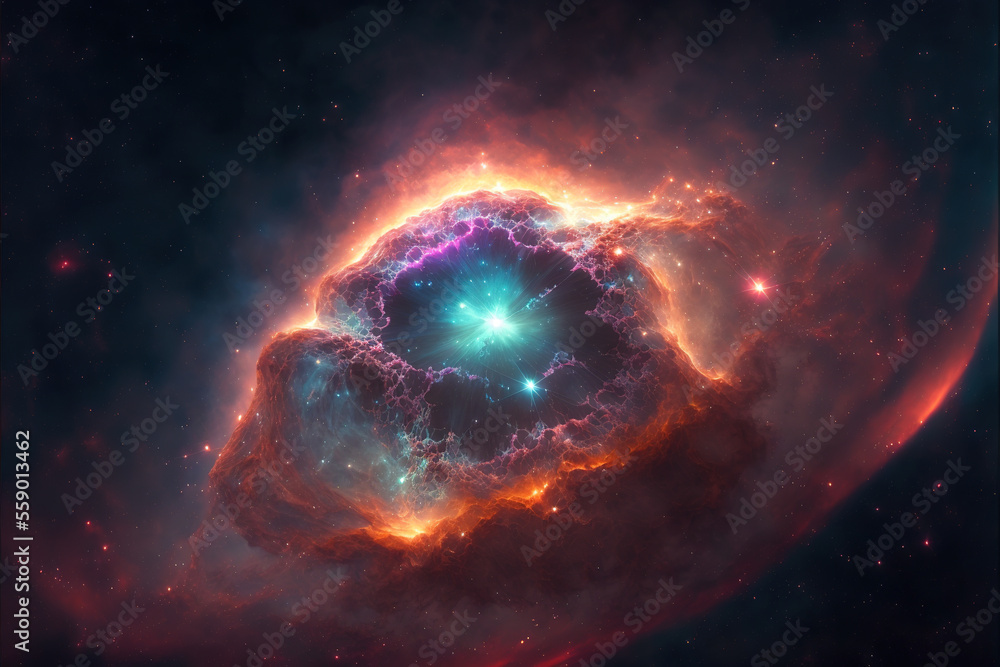 Ilustración de Stock Supernova Galaxy 8k hype realistic. spiral galaxy ...