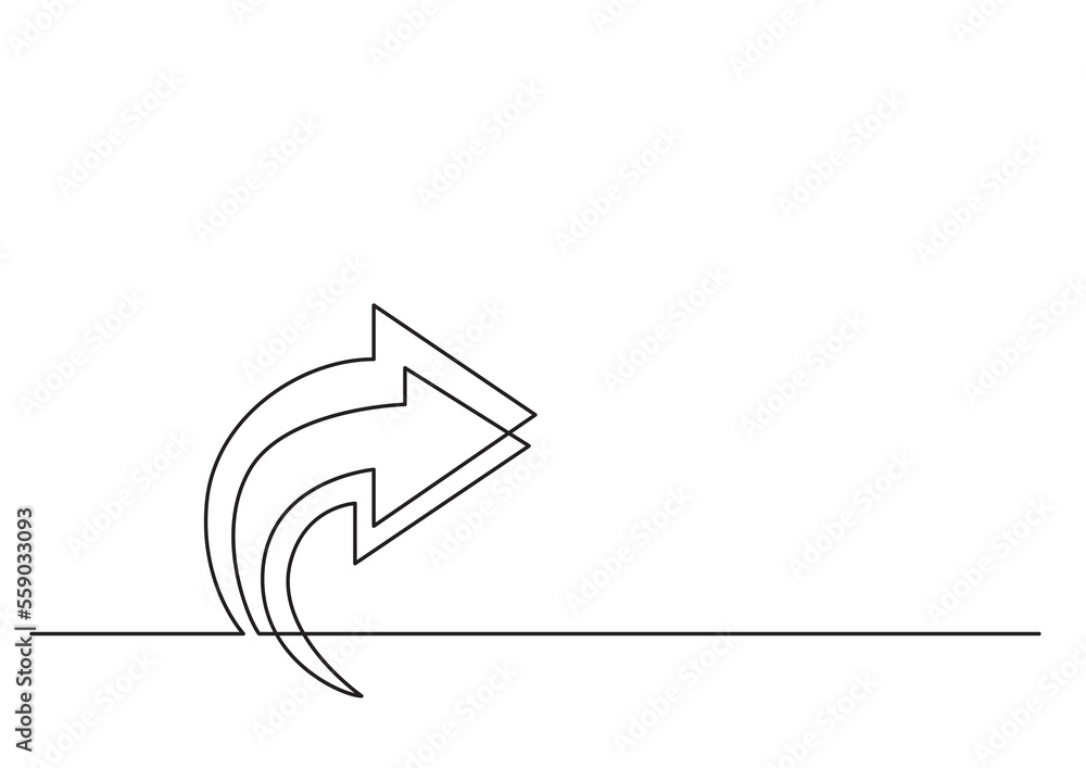 continuous line drawing of arrow symbol arrows icon PNG image with ...