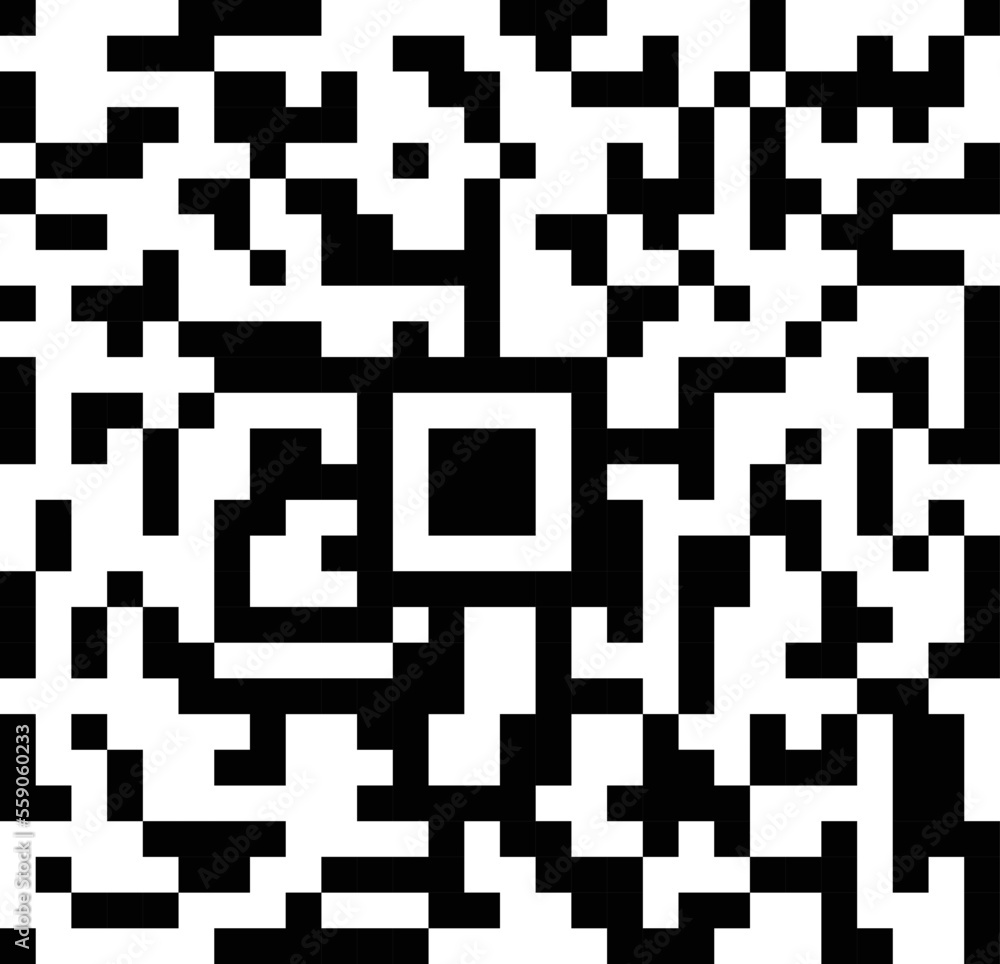 QR Code Pixel art on a white background. Pixel art. Vector illustration ...