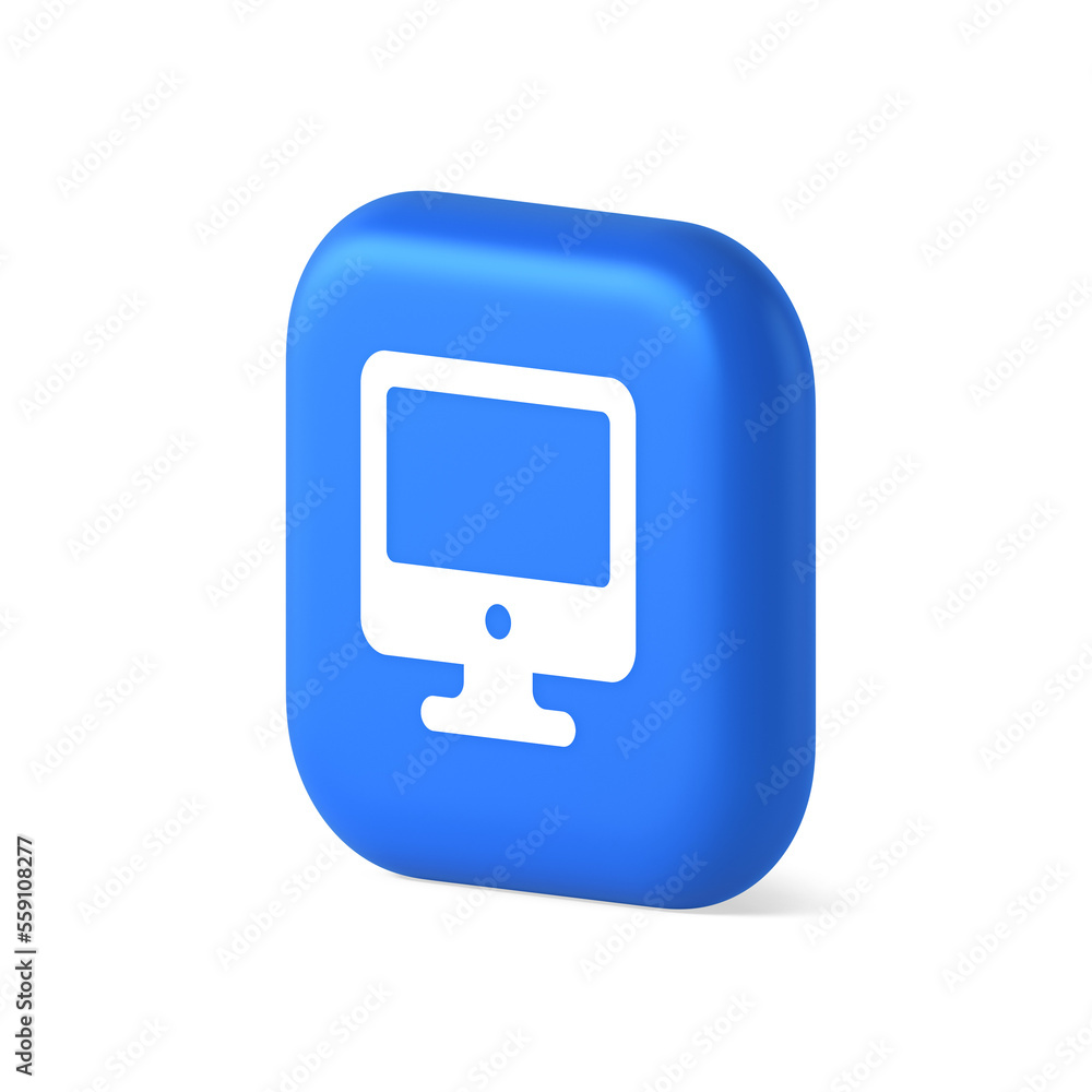 Computer monitor connection button cyberspace digital technology 3d ...