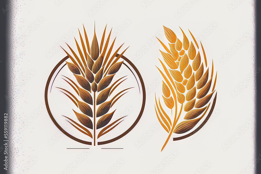 wheat ear icon template in . Illustration of the whole grain sign ...