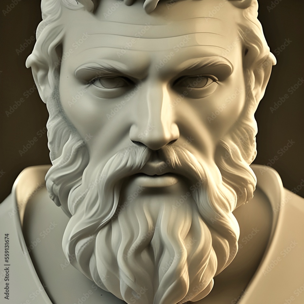 Stock-Illustration „Generative AI image featuring a chiseled white ...