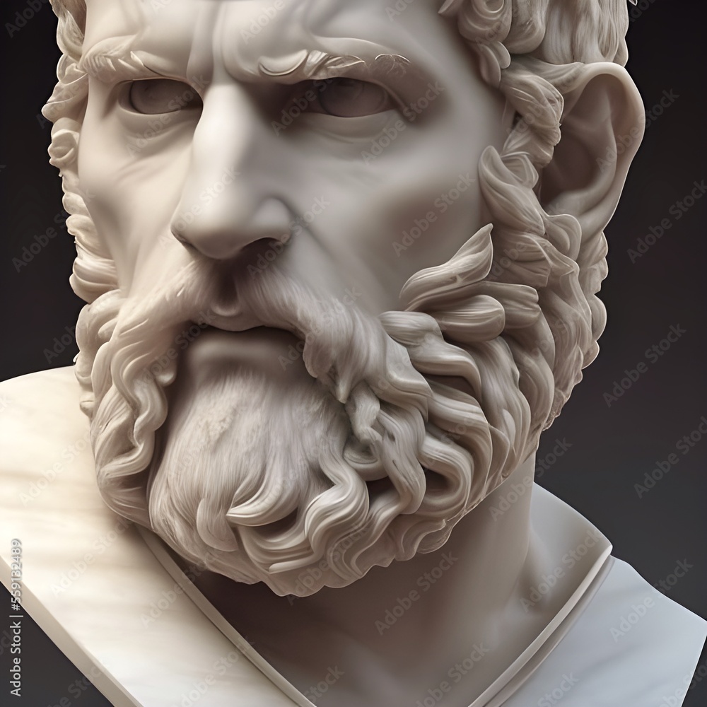 Stock-Illustration „Generative AI image featuring a chiseled white ...