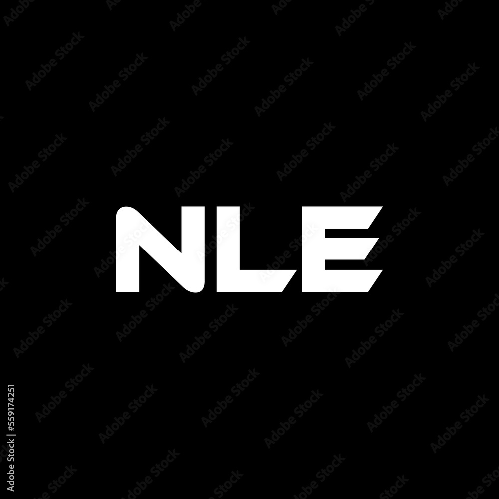 NLE letter logo design with black background in illustrator, vector ...