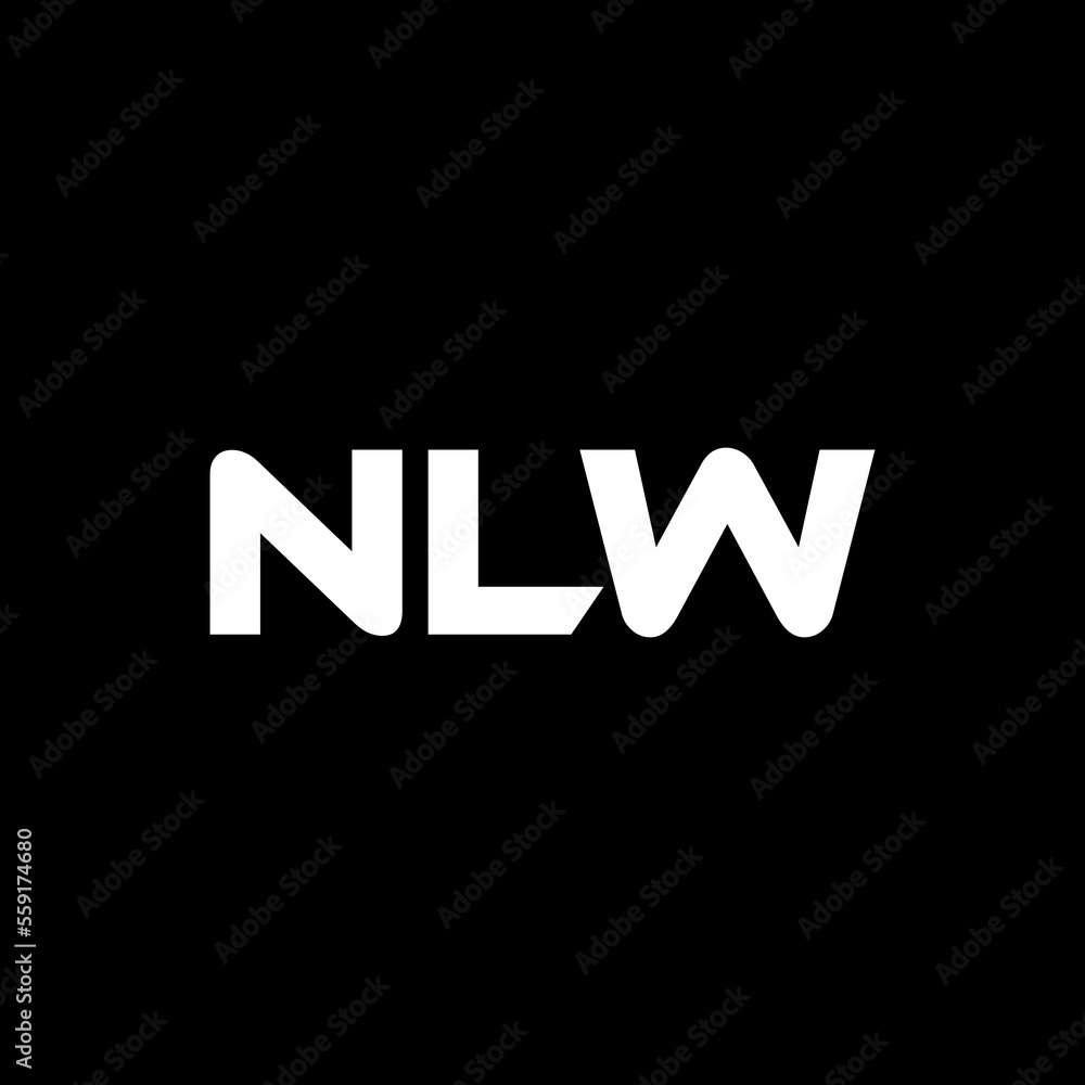 NLW letter logo design with black background in illustrator, vector ...
