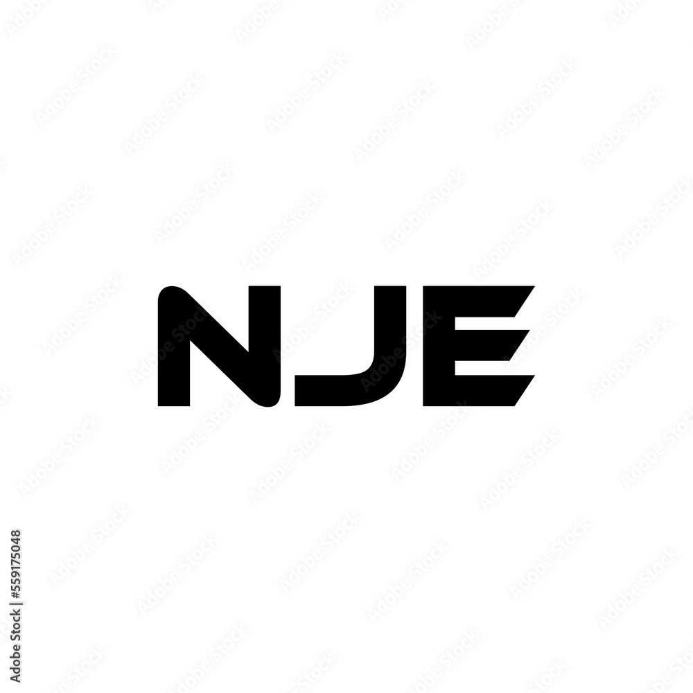 NJE letter logo design with white background in illustrator, vector ...
