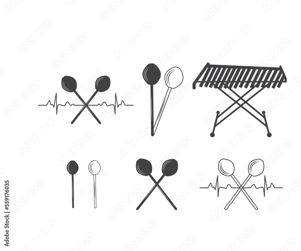 Image vectorielle Stock Marimba Mallets SVG, Percussion SVG, Marching ...