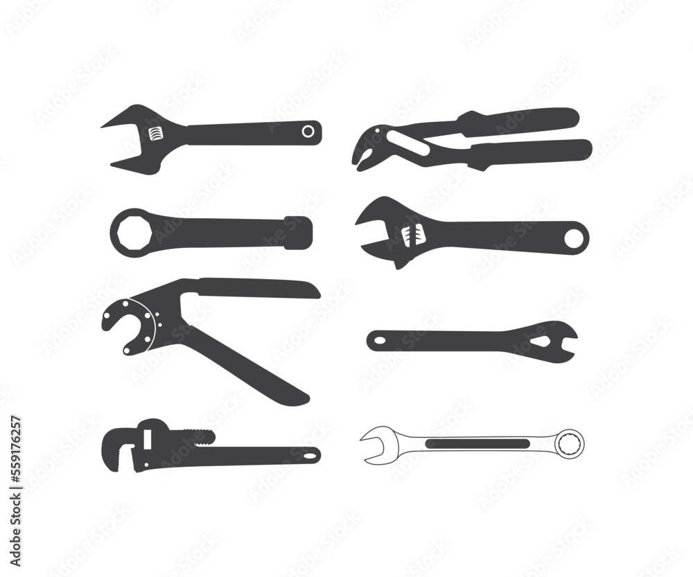 Vector de Stock Spud Wrench svg, Adjustable Wrench Svg, Eps,, Spud ...