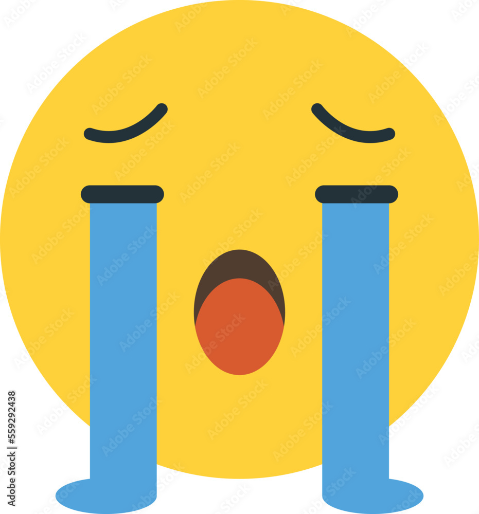 crying face emoji illustration in minimal style Stock Vector | Adobe Stock
