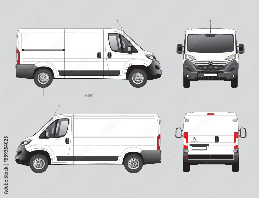 Cargo van Citroen Jumper vector template Stock Vector | Adobe Stock