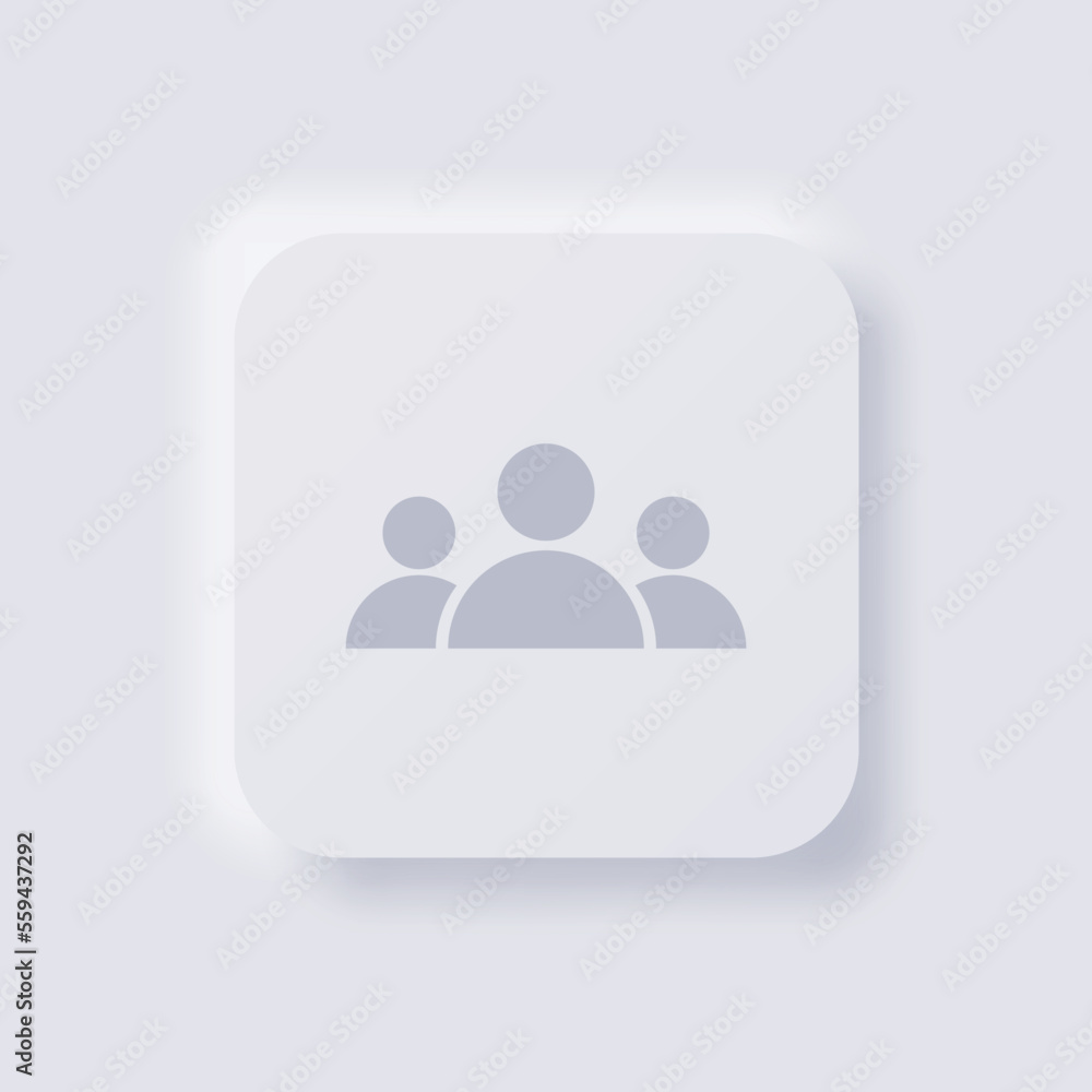 Vector de Stock A group of people icon, White Neumorphism soft UI ...