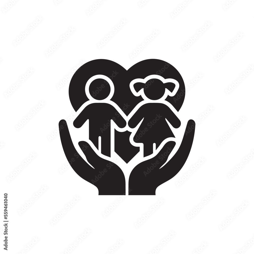 Two hand holding Child care icon set. Stock Vector | Adobe Stock