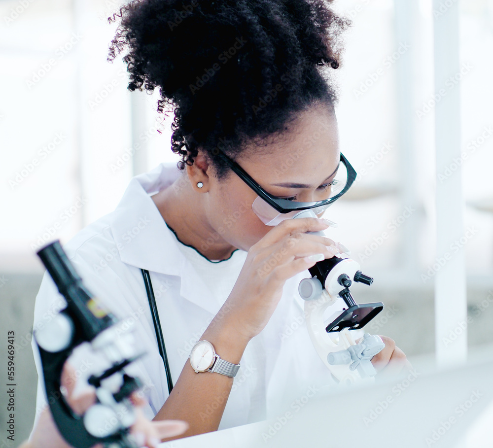 Multiracial scientist, chemist woman working in medical research ...