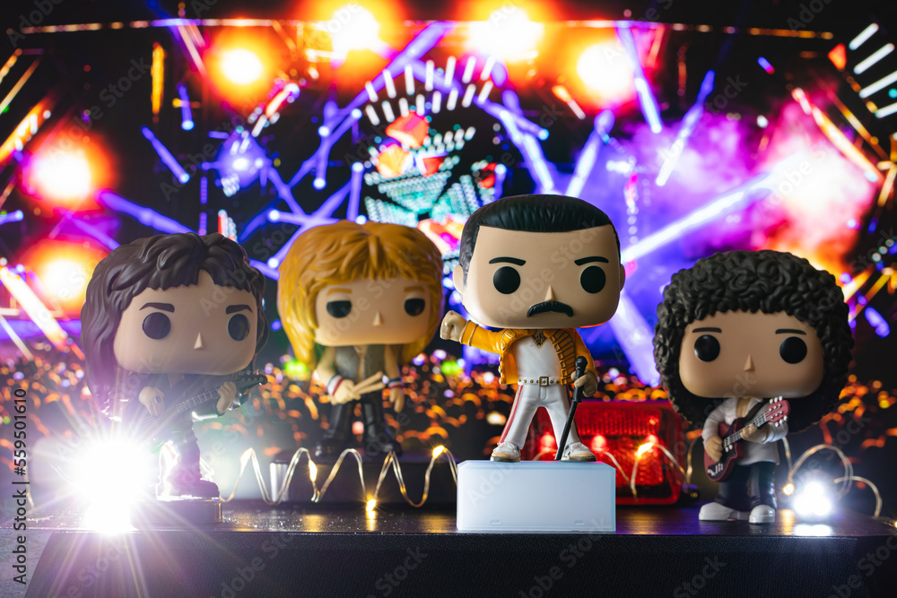 Funko POP vinyl figures of Queen band Stock Photo | Adobe Stock