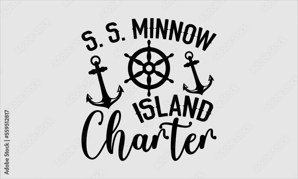 Image vectorielle Stock s. s. minnow island charter- Boat T-shirt ...