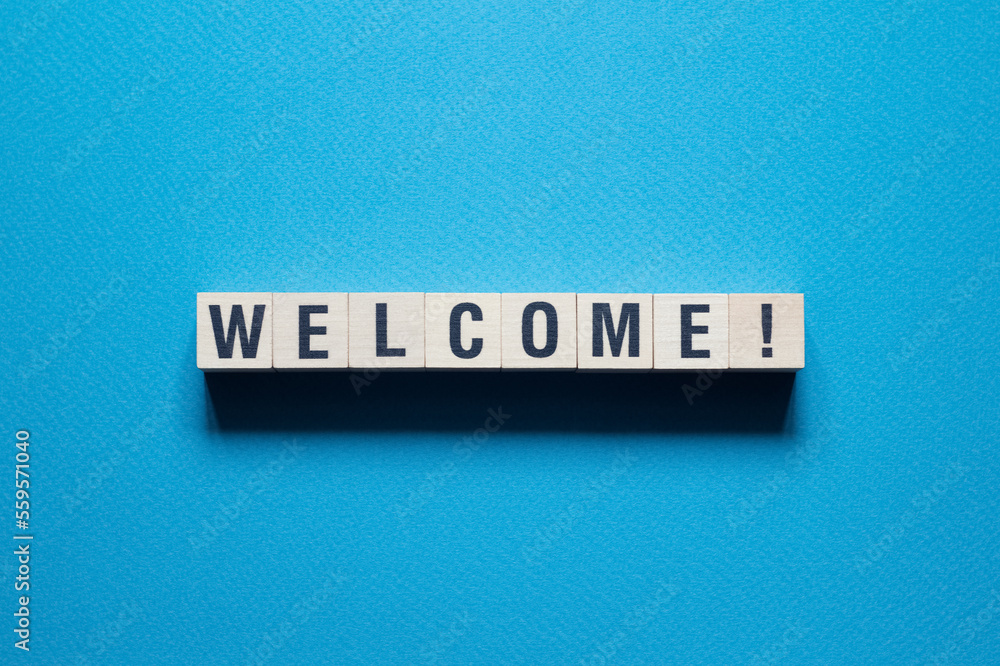 Welcome - word concept on cubes Stock Photo | Adobe Stock