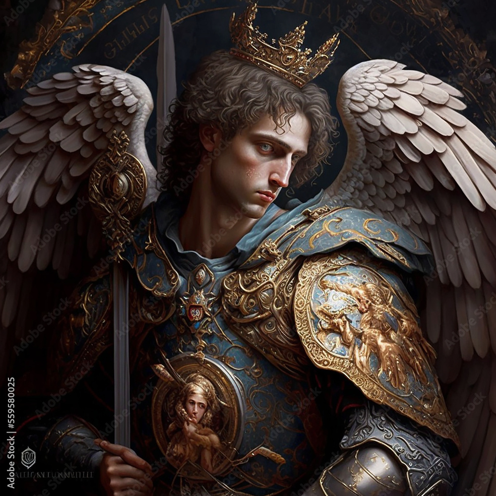 Archangel Michael. Created with Generative AI technology. Stock ...
