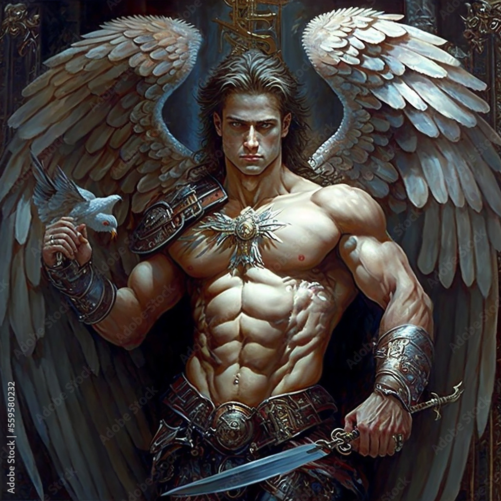 Archangel remiel. Created with Generative AI technology. Stock ...
