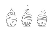 Cupcake Line Art Illustration Free Stock Photo - Public Domain Pictures