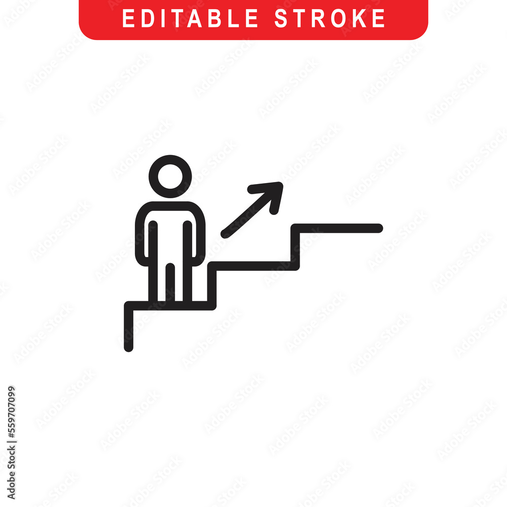 Growing Outline Icon. Grow Up Line Art Logo. Vector Illustration ...