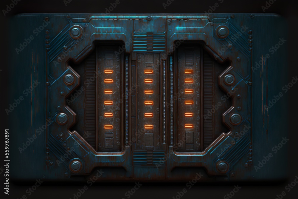 Futuristic sci-fi health bar indicator device interface for cyberpunk ...