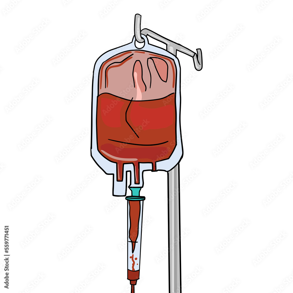 Blood transfusion system pop art style PNG illustration with ...
