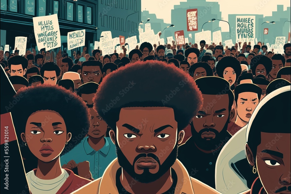 Black History Month celebration, group of people act of activism ...