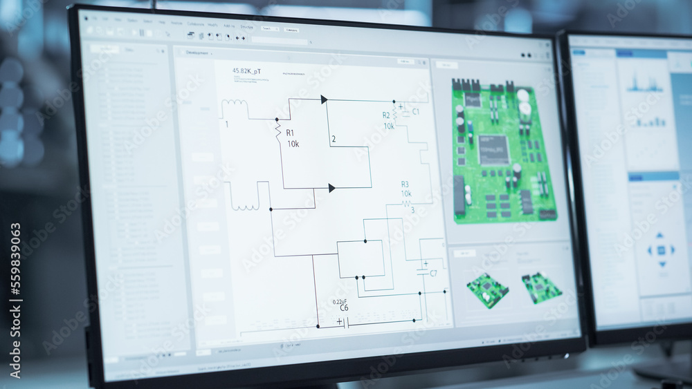 Close Up of a Computer Monitor Display with 3D CAD Software Interface ...