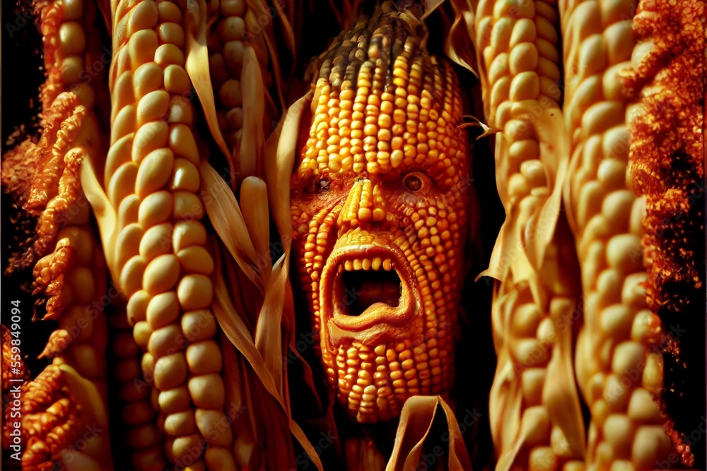 Generative AI abstract render of corn cobs Stock Illustration | Adobe Stock