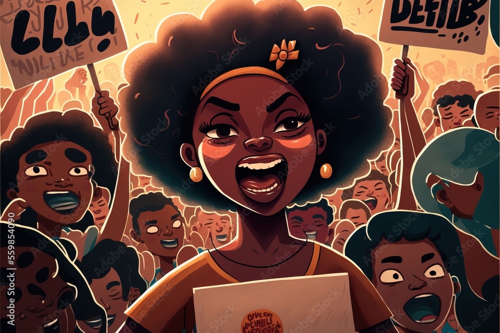 Black History Month celebration, group of people act of activism ...